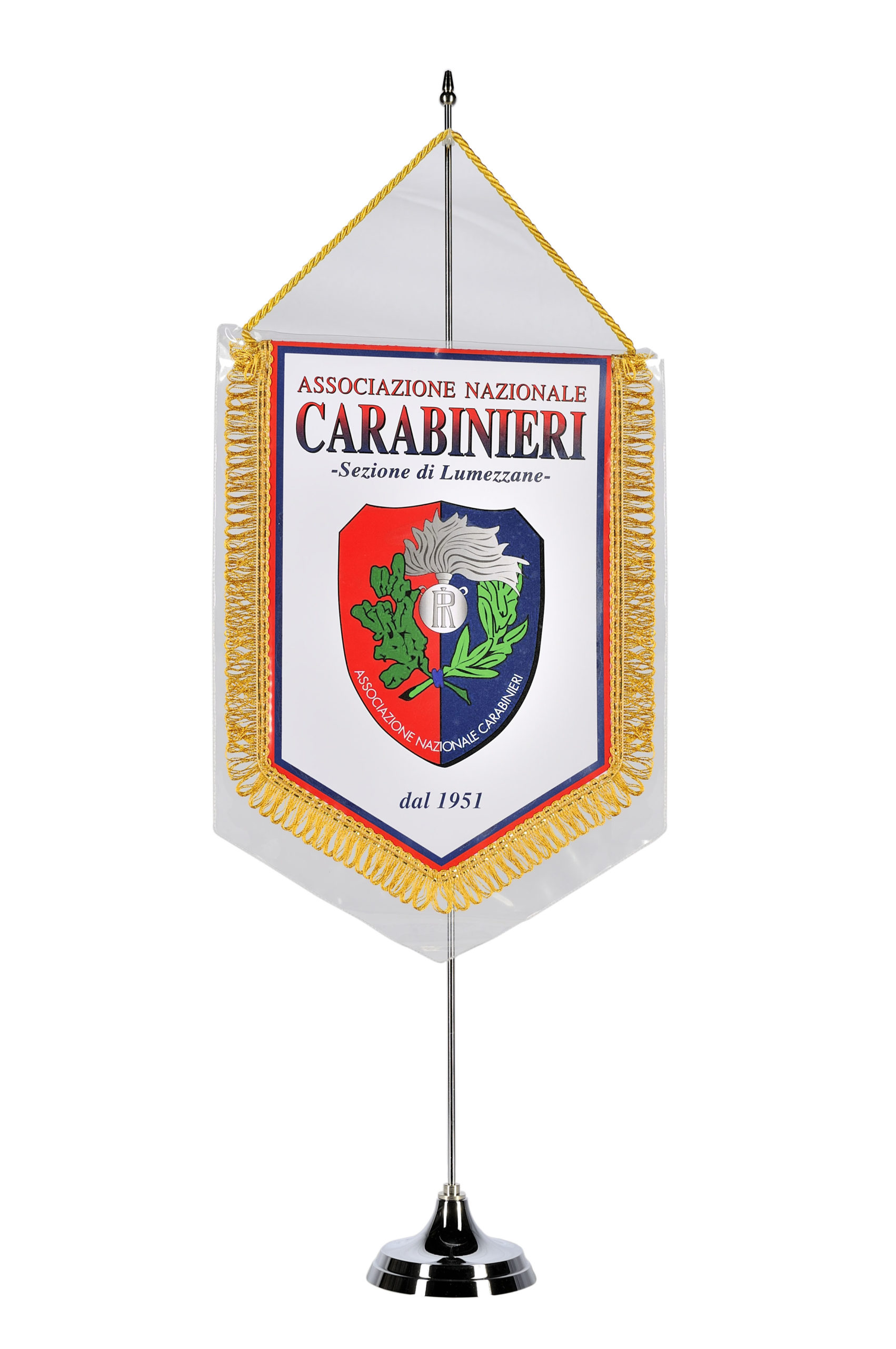 Basette in ottone cromato per bandierine | Basette da tavolo per bandiere